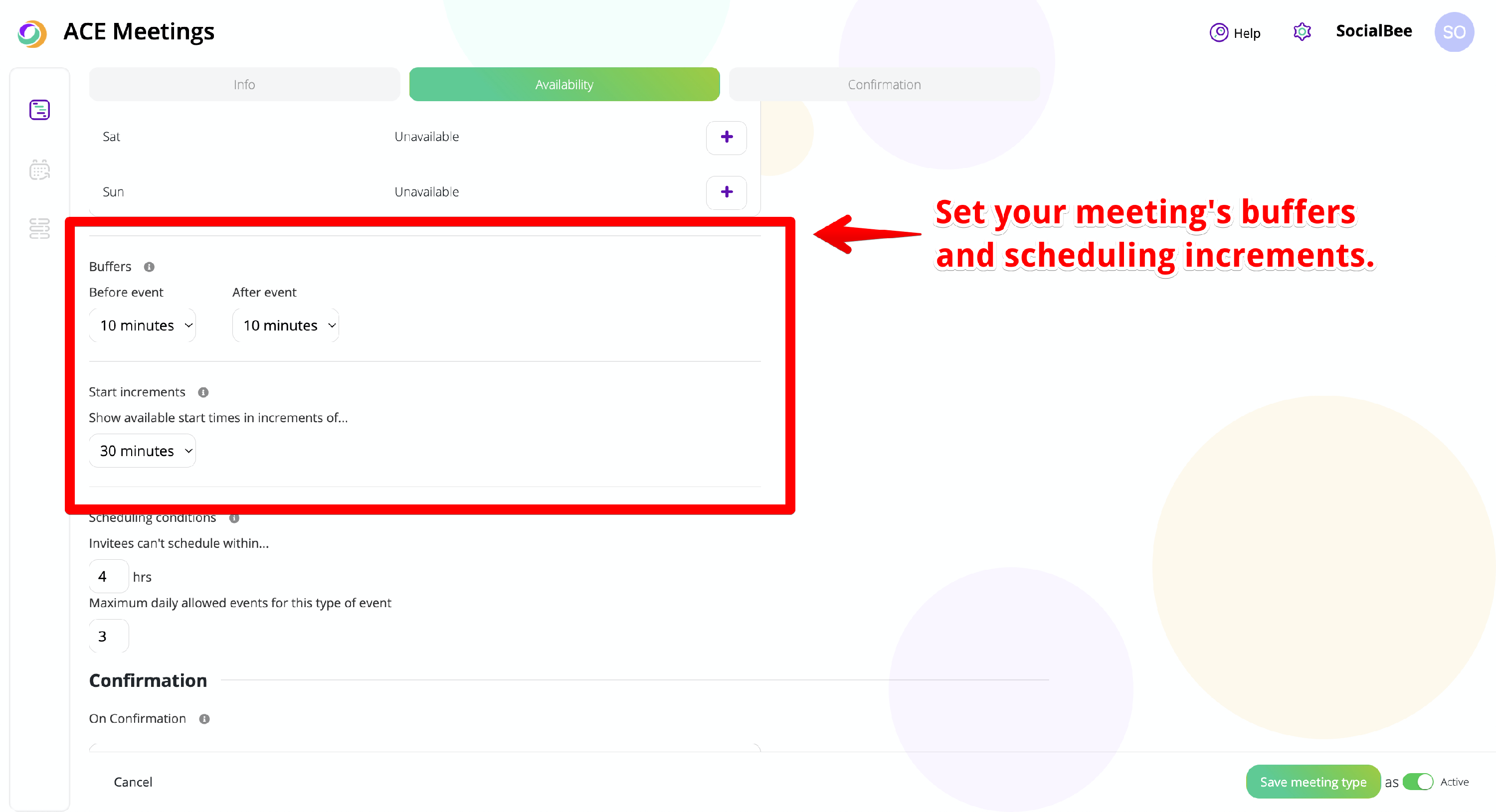 How Do I Use Meeting Buffers? – ACE Help Documentation
